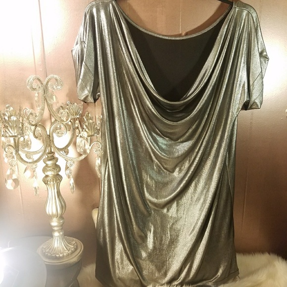 unknown | Tops | Silver Metallic Shirt | Poshmark